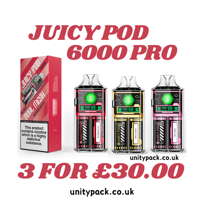 Juicy Pod Pro 6000 Puffs Disposable Vape Device – UNITY PACK